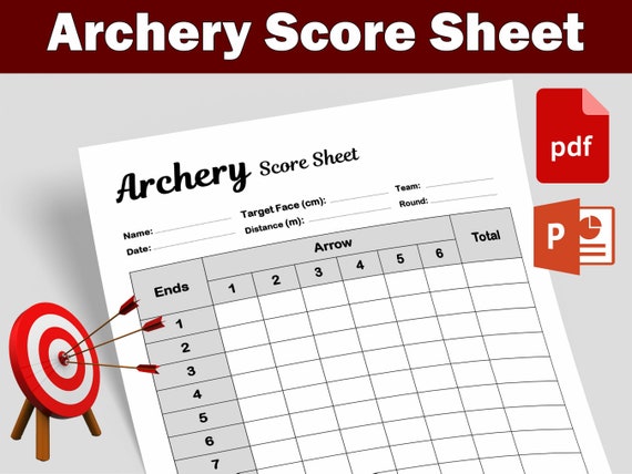 Archery Score Sheet Printable PDF Powerpoint editable - Etsy