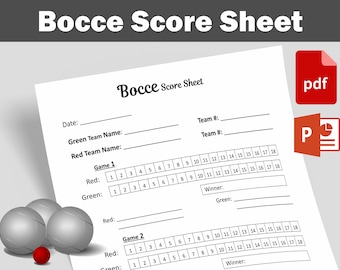 Bocce Ball Sheet - Etsy