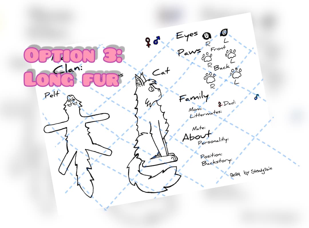 Warrior Cat Long Fur OC Base Sheet - Etsy