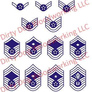 Air Force Enlisted Ranks - SVG Design Bundle for Laser Engravers/cnc ...