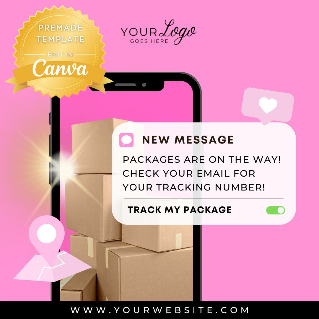 ANIMATED "tracking Numbers/orders Shipped Notification" Social Media ...