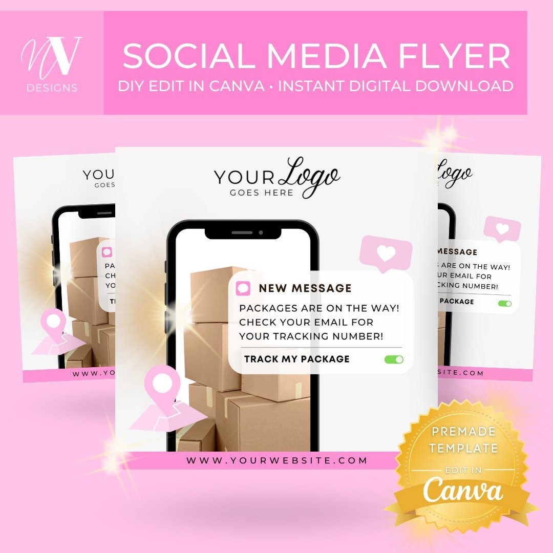 ANIMATED "tracking Numbers/orders Shipped Notification" Social Media ...