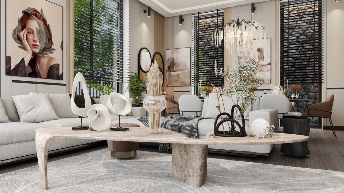 Detailed Living Room Design Customize Interior Design - Etsy