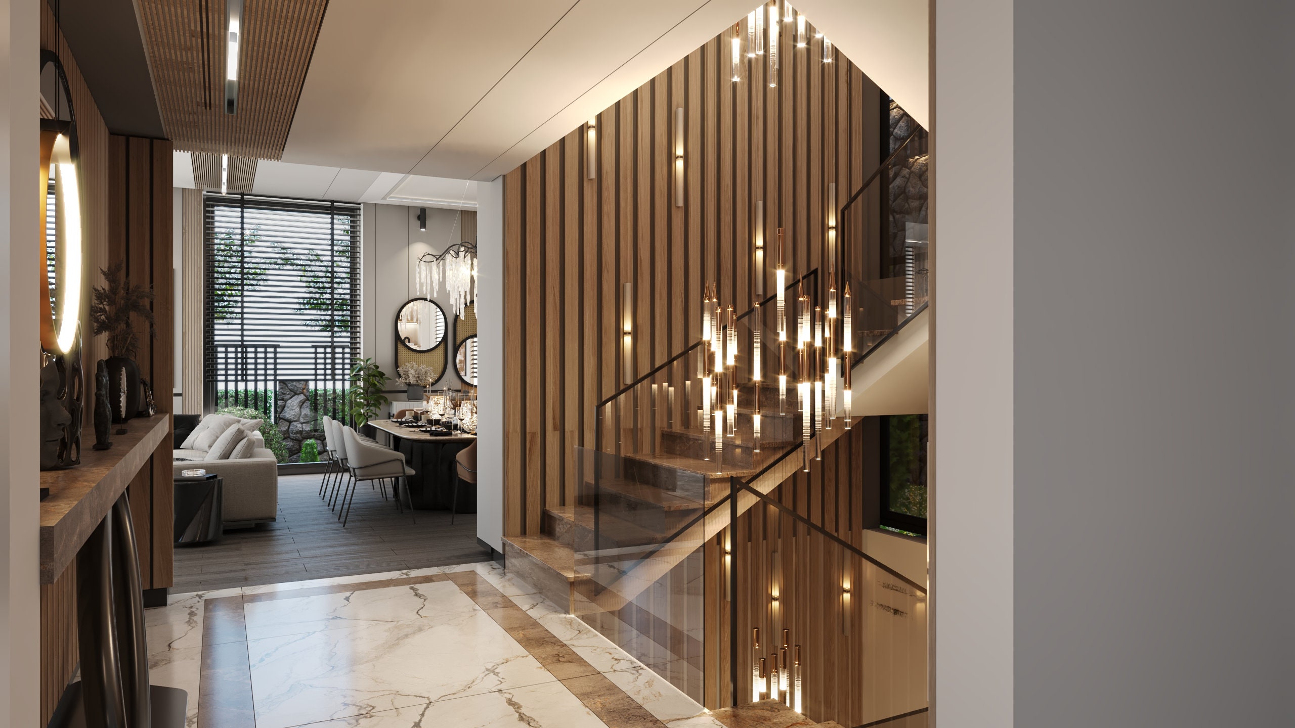 Detailed Living Room Design, Customize Interior Design, Architectural ...