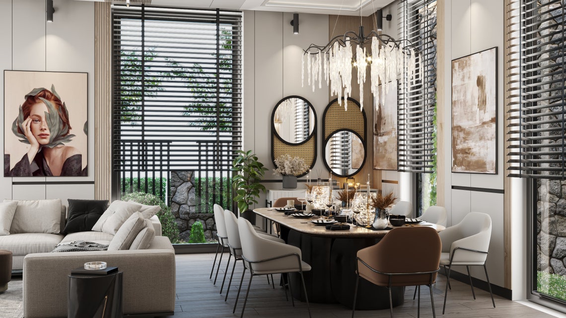 Detailed Living Room Design Customize Interior Design - Etsy