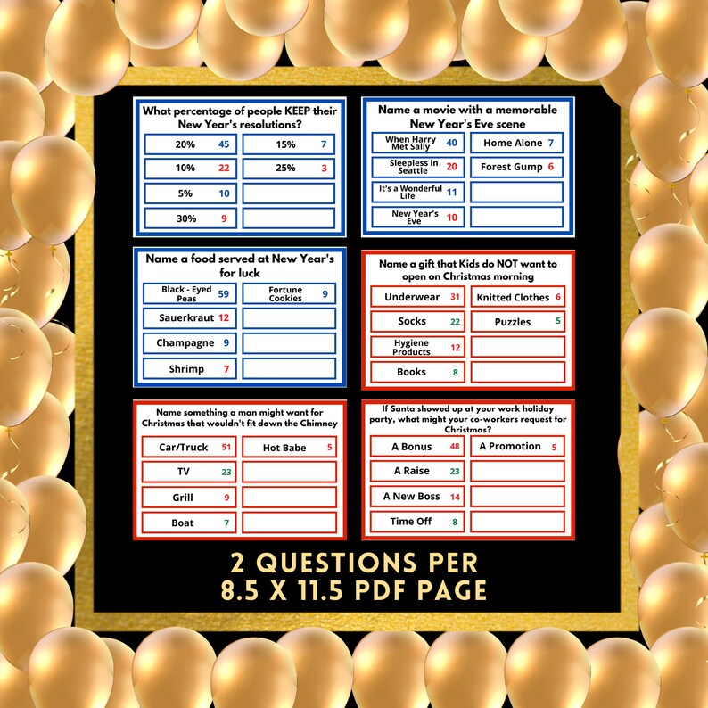 Family Feud Game Bundle Christmas Family Feud Quiz New Years Family ...