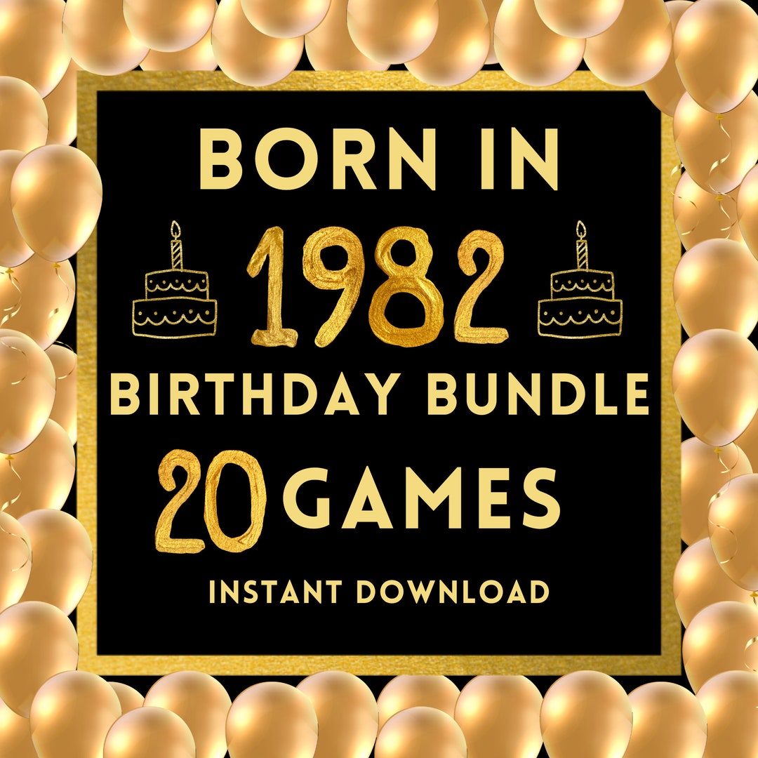 42nd Birthday Party Games, Born in 1982 Games Bundle, 42nd Birthday ...