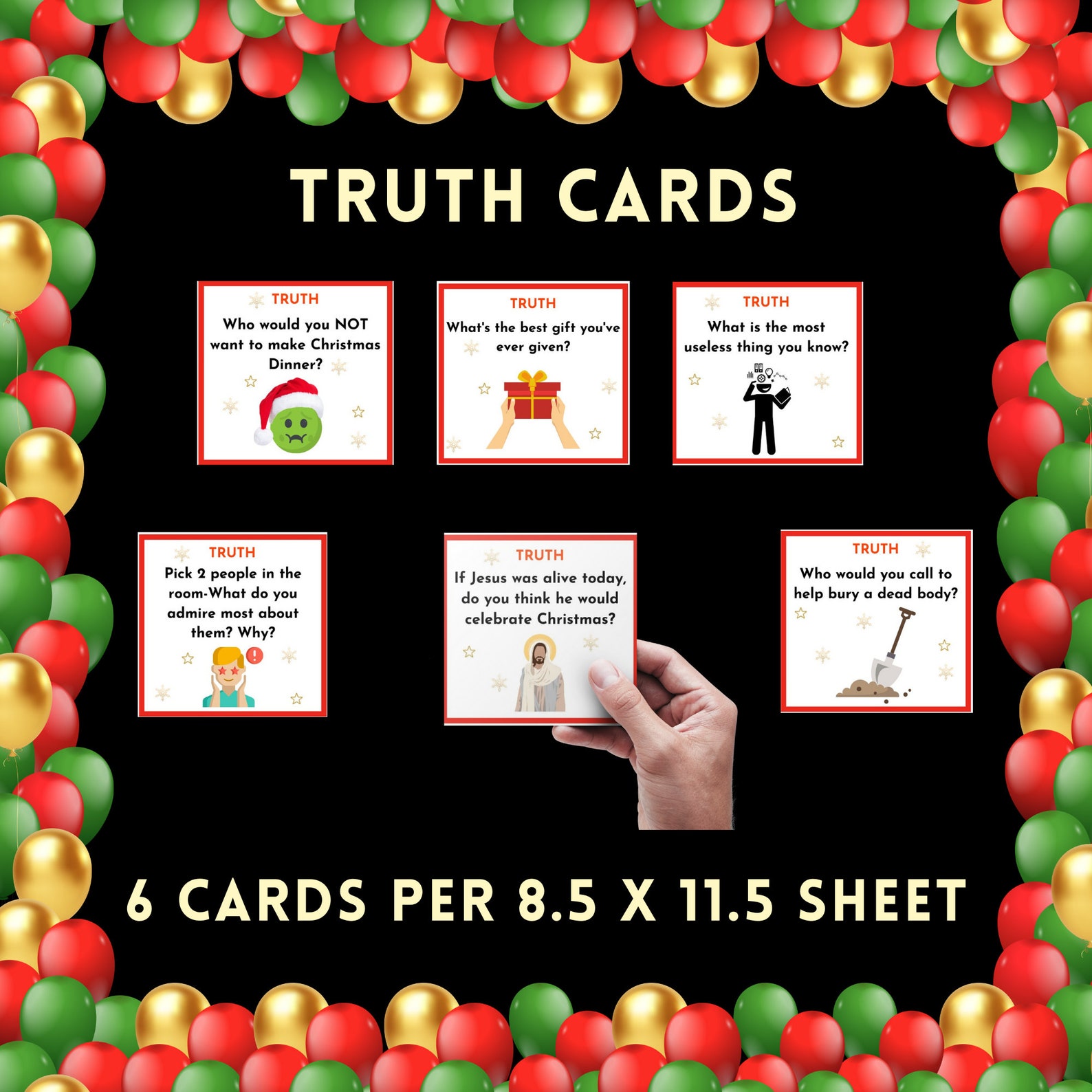 Christmas Truth or Dare L Christmas Party Game L Christmas Downloadable ...