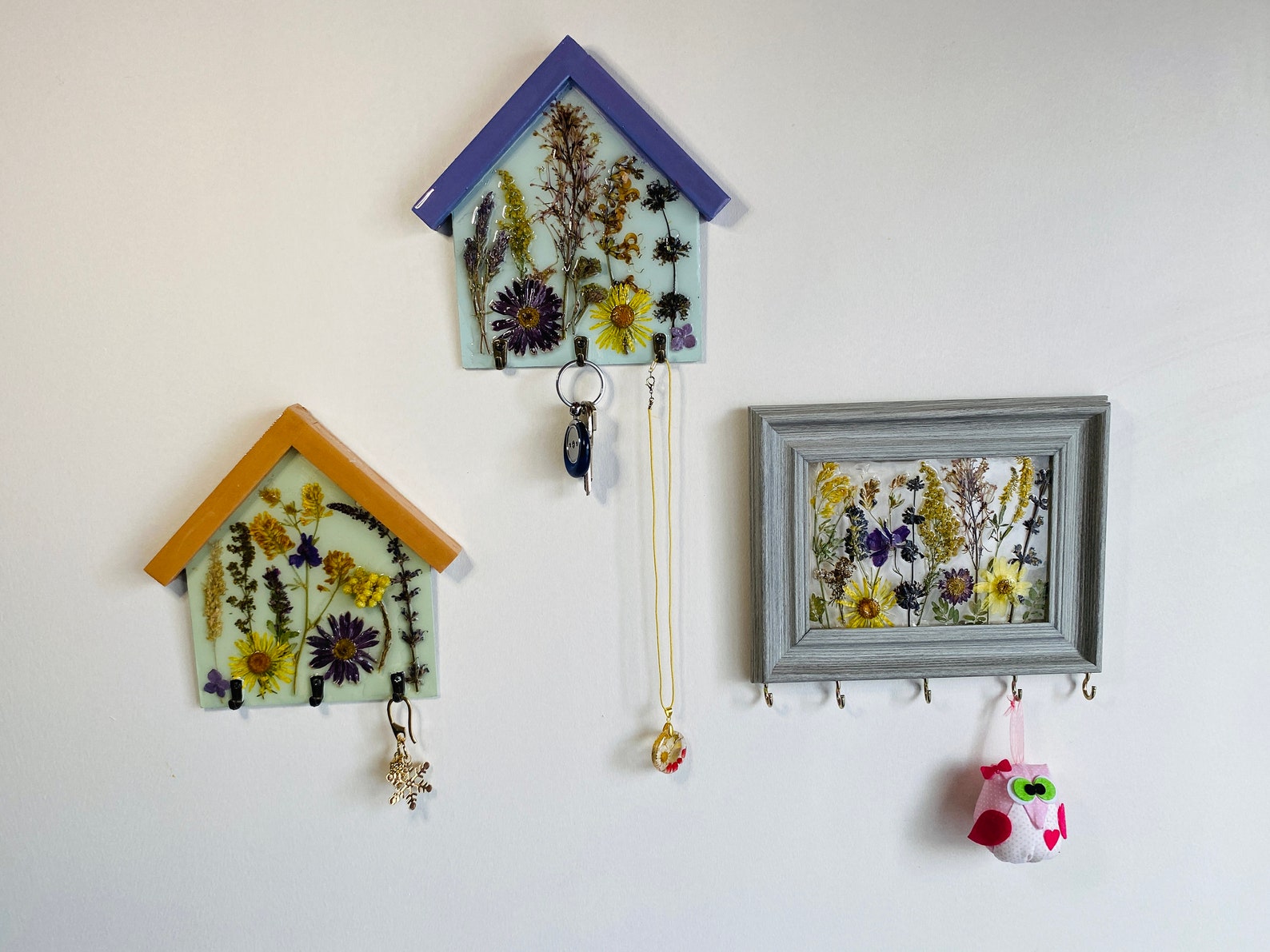 Flower Key Holder, Frame Key Holder, House Shaped Key Holder, Keychain ...