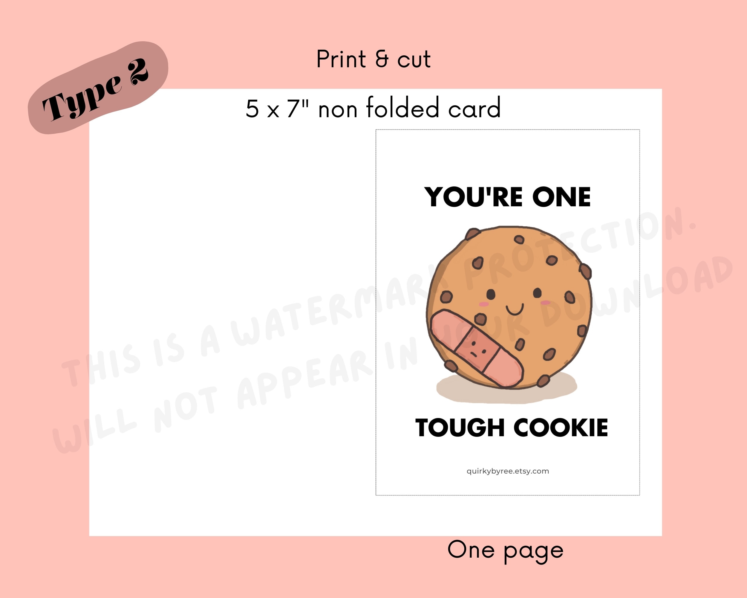Tough Cookie Card, Printable Digital Card, Get Well Soon Digital Print ...