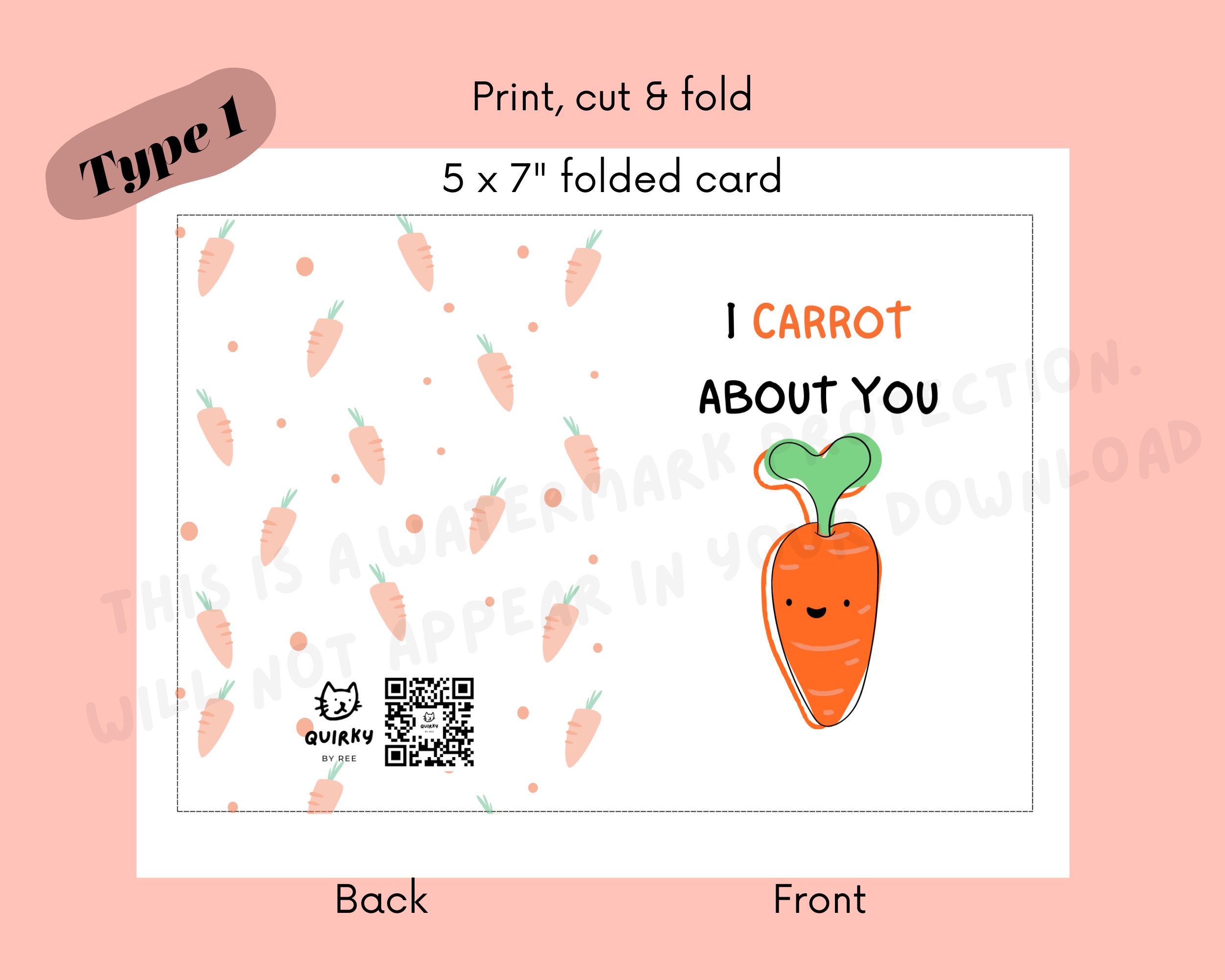 Printable Digital Card, Carrot About You Card, Digital Print Card, Fun ...