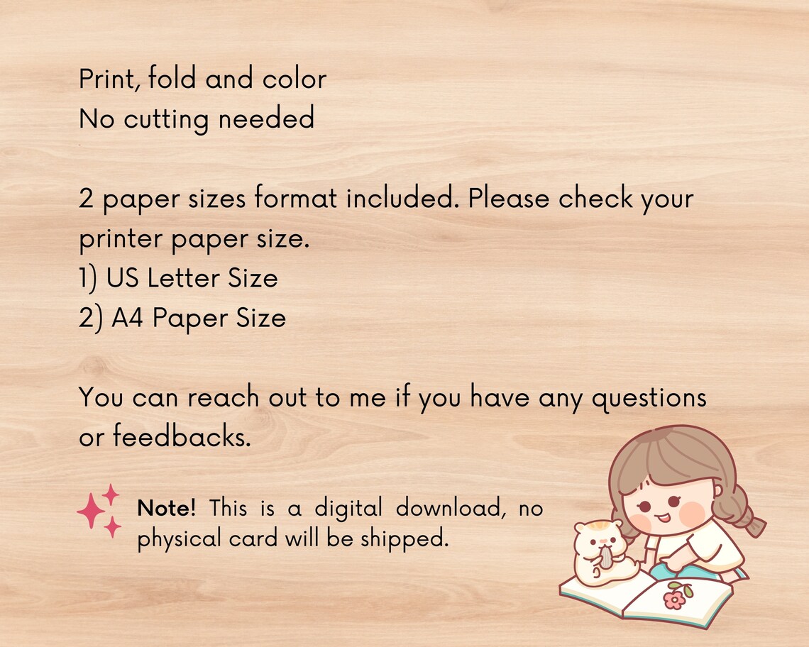 Printable Birthday Coloring Greeting Card for Kids (instant Download ...