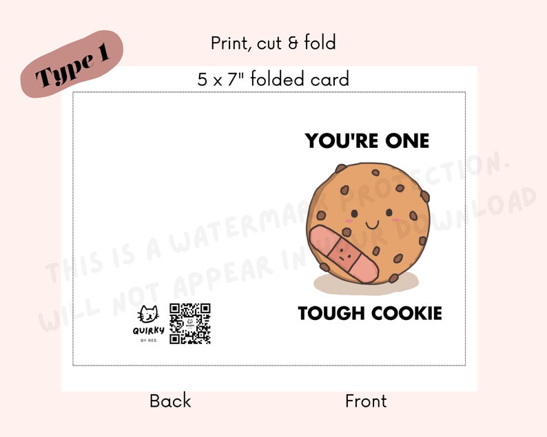 Tough Cookie Card Printable Digital Card Get Well Soon - Etsy