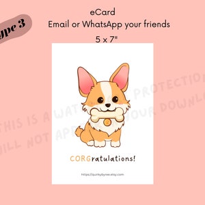 Printable Congratulations Card, Digital Print Card, Pun Card, Corgi ...