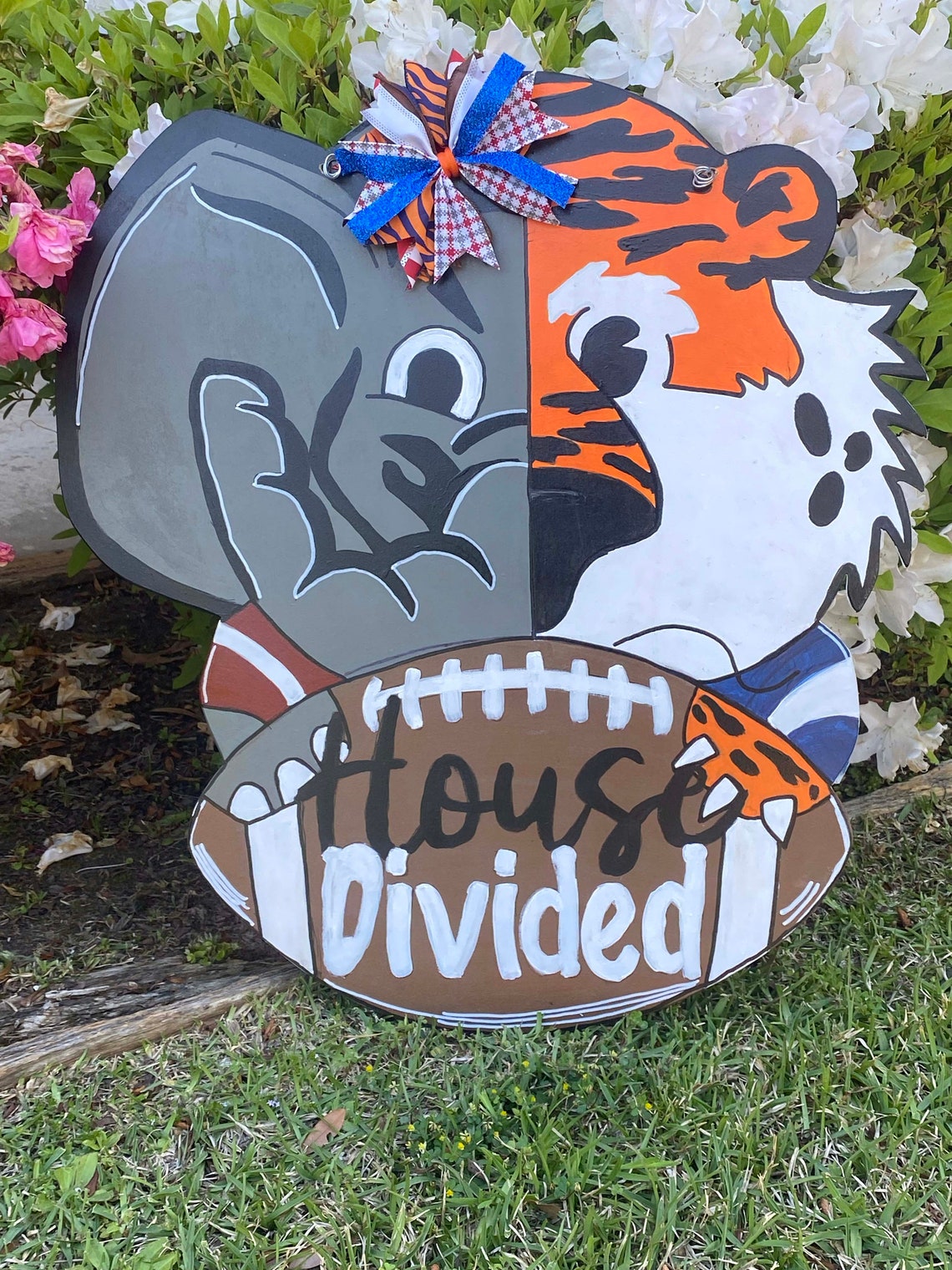 House Divided Alabama / Auburn Door Hanger FOOTBALL - Etsy