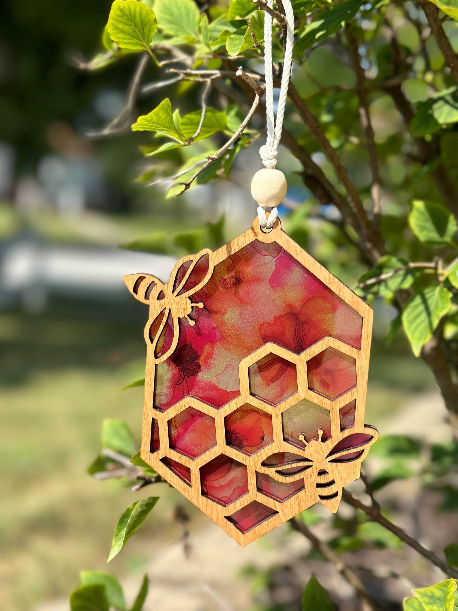 Honeycomb and Bees Sun Catcher - Etsy