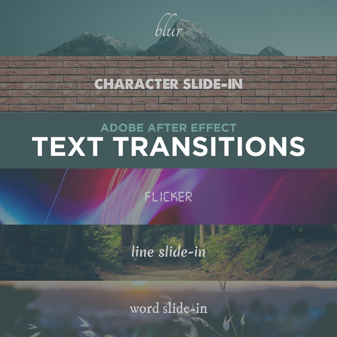 Adobe After Effect Text Transitions Animations - Etsy