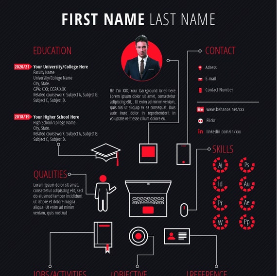 Infographic Creative Resume - Etsy