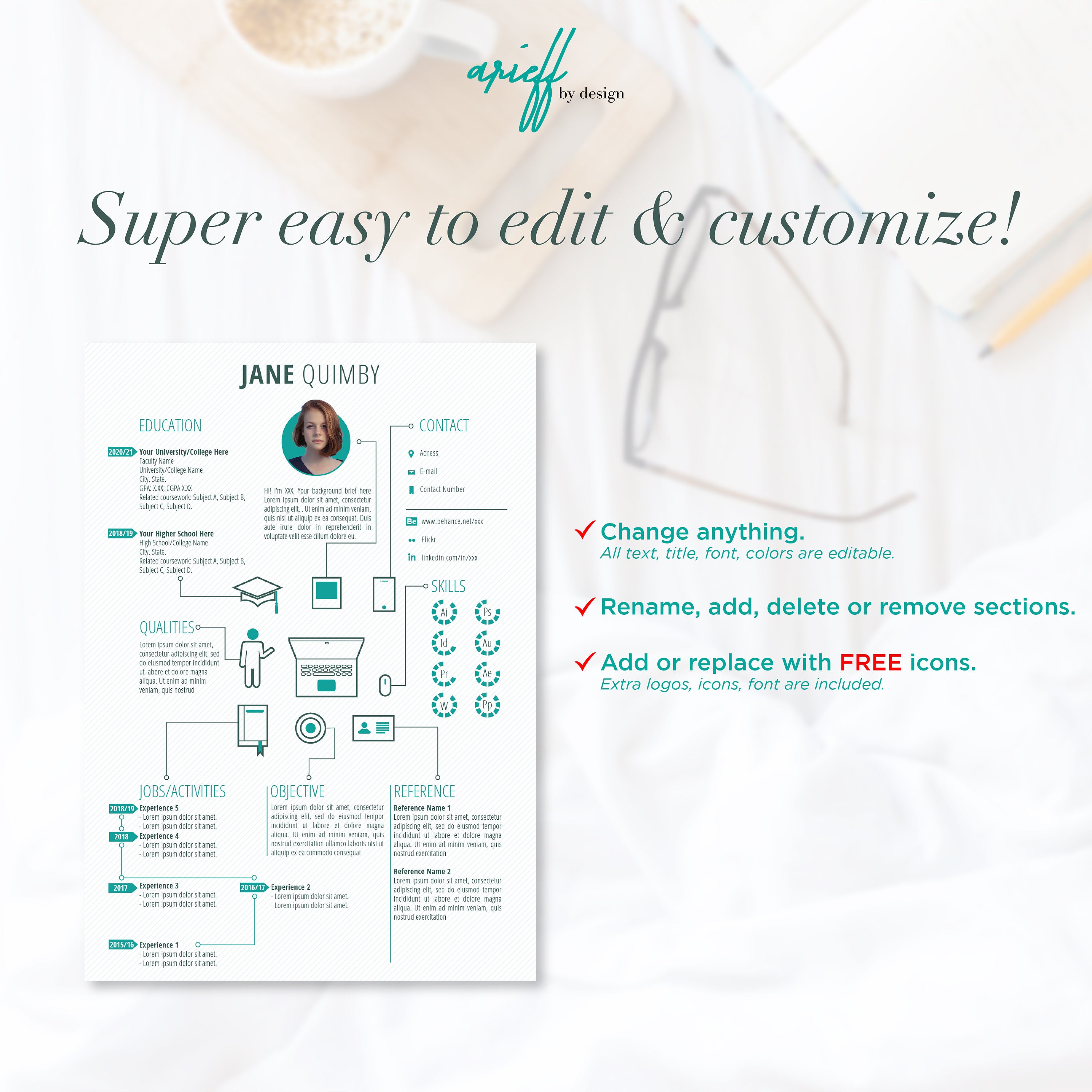 Infographic Creative Resume - Etsy