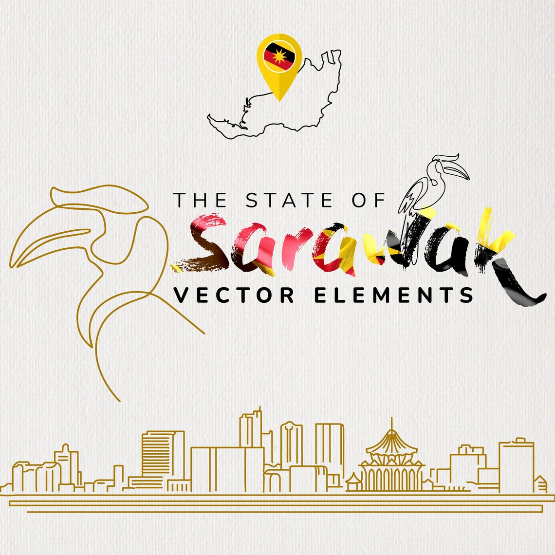 Malaysia Sarawak State Vector Elements - Etsy