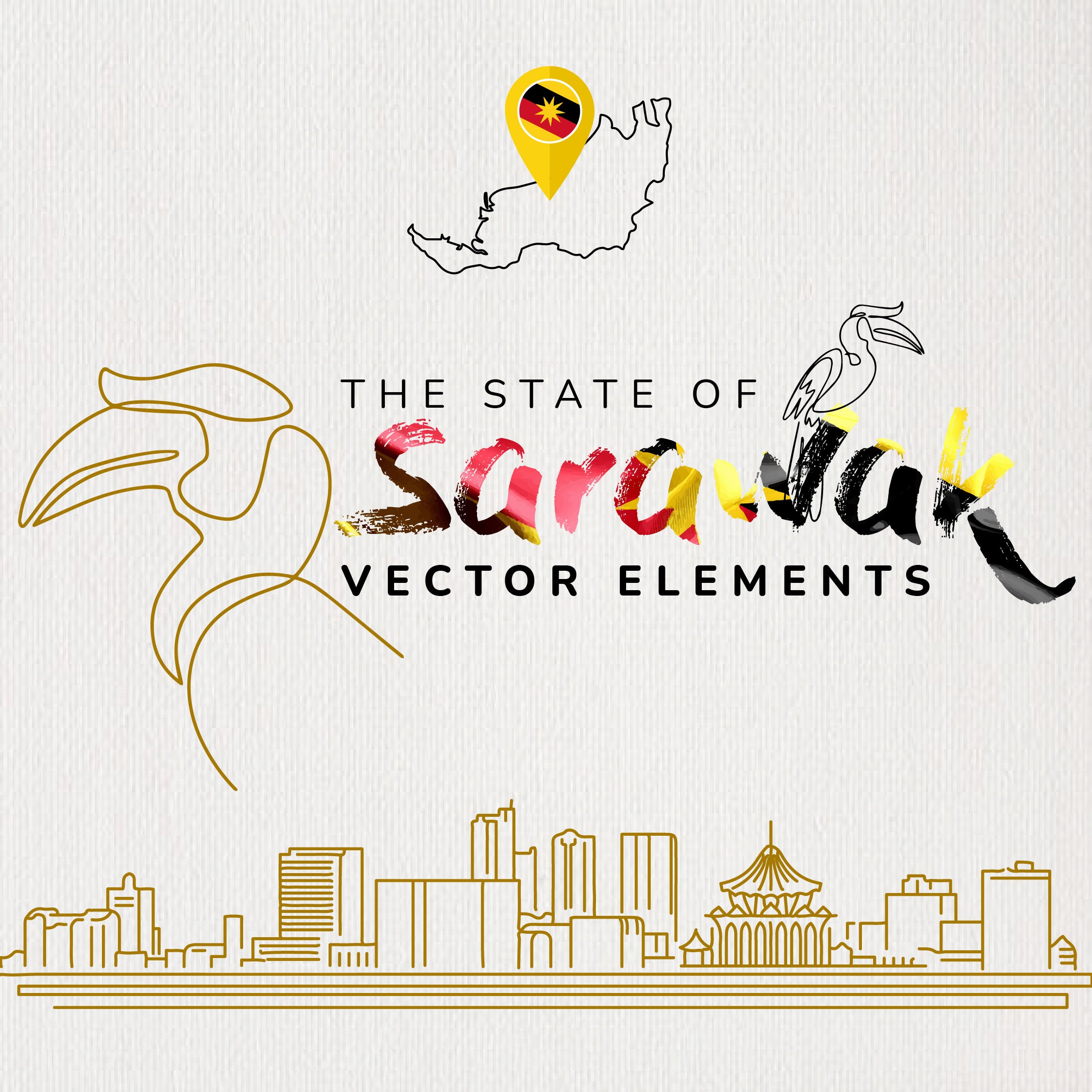 Malaysia Sarawak State Vector Elements - Etsy