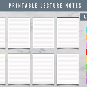 Printable Lecture Notes | Print at Home | College Student | Lined Note ...