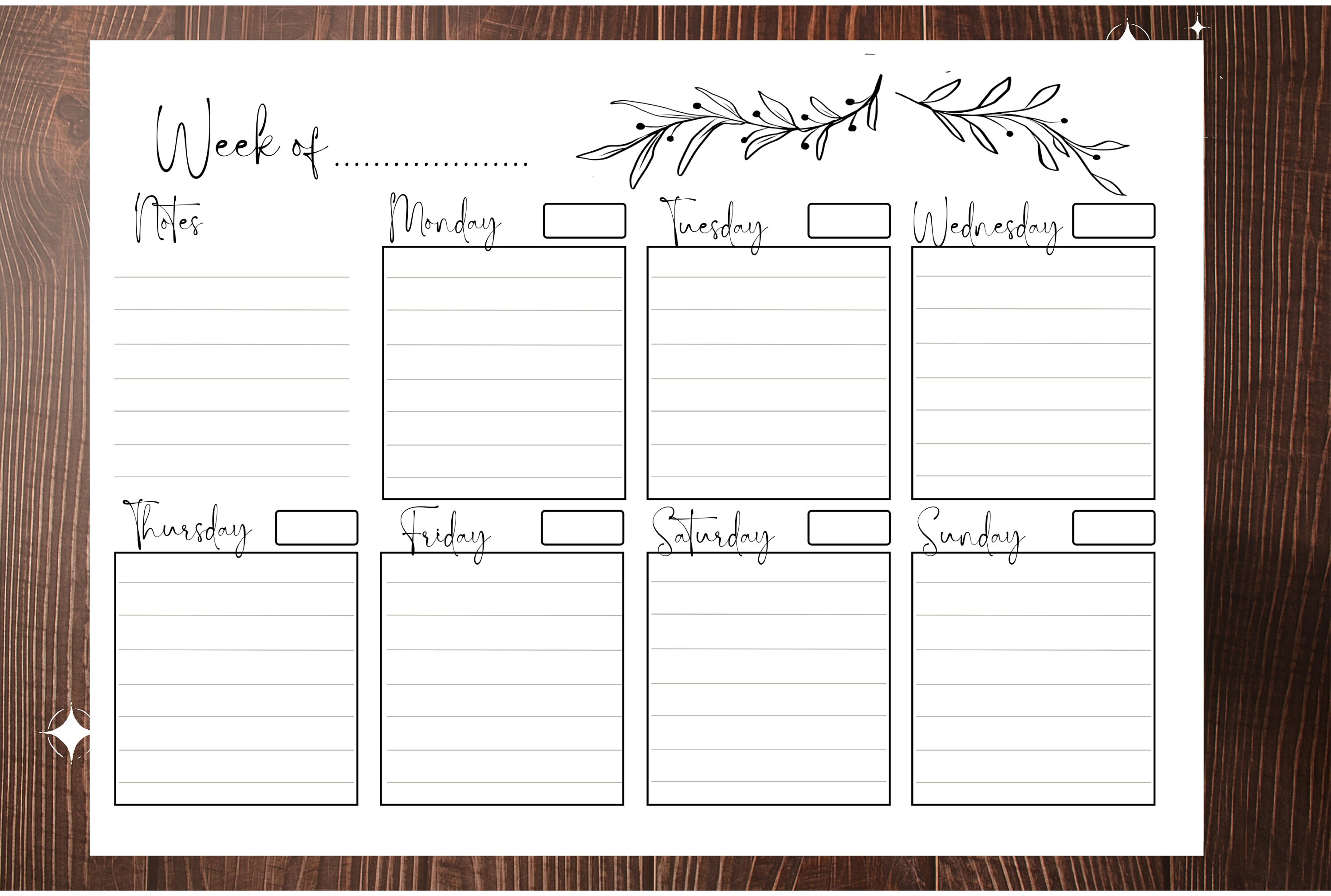 WEEKLY Planner Printable to Do List, DESK PLANNER Printable, Week at a ...