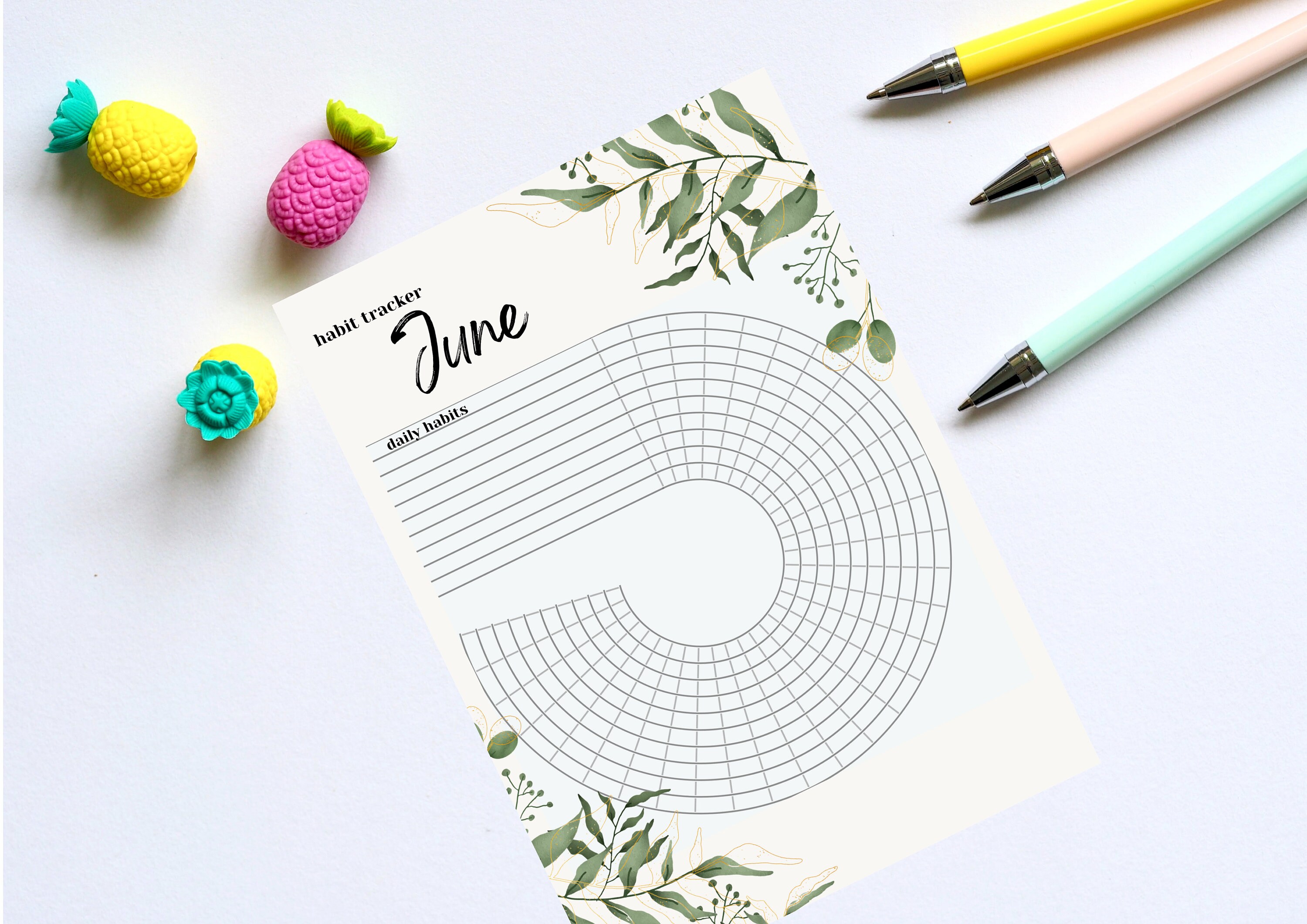 Circle Daily HABIT Tracker, Monthly Habit Track Printable, Weight Loss ...
