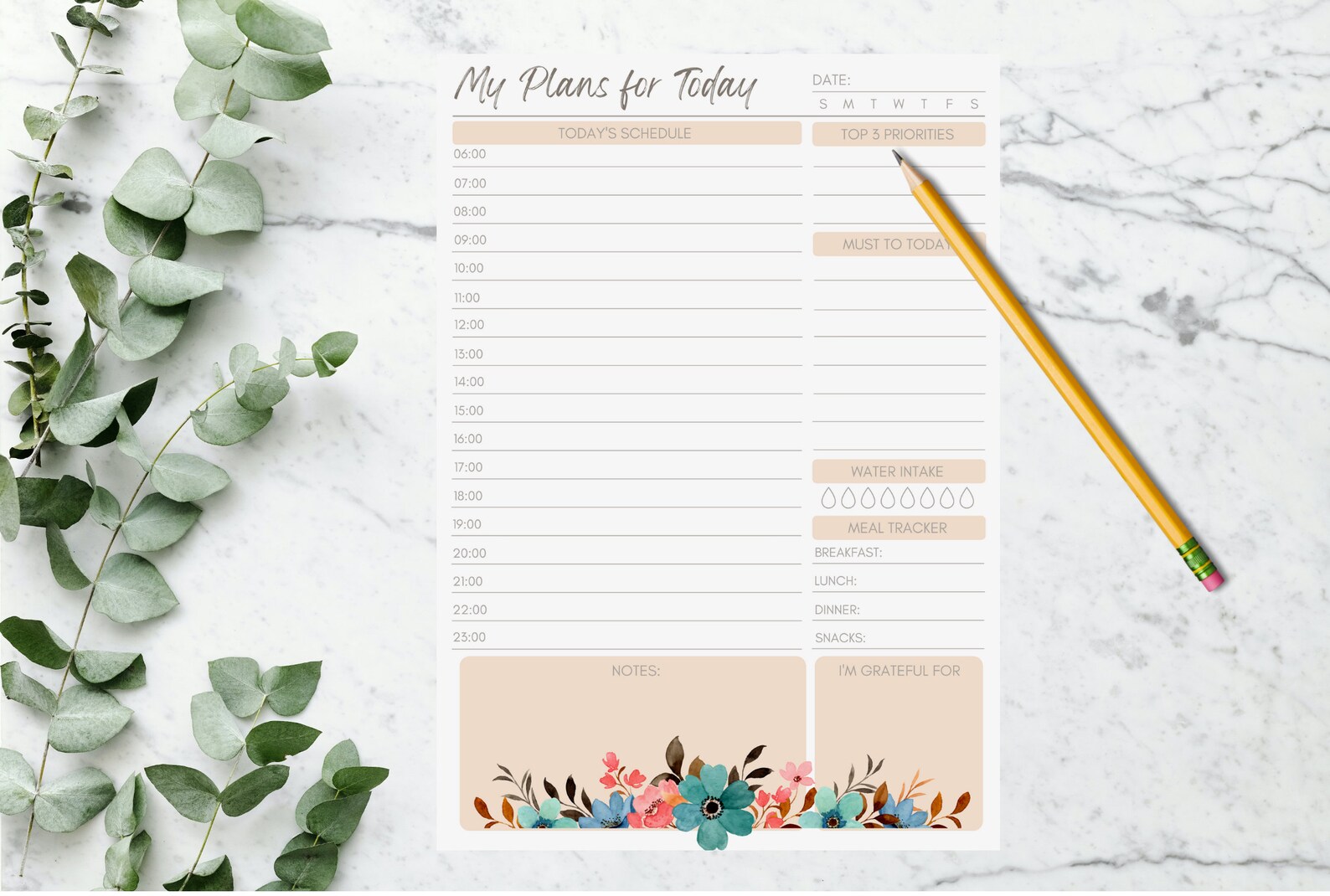 Work Daily Diary, Hourly Planner Printable, Weekly Schedule Planner ...