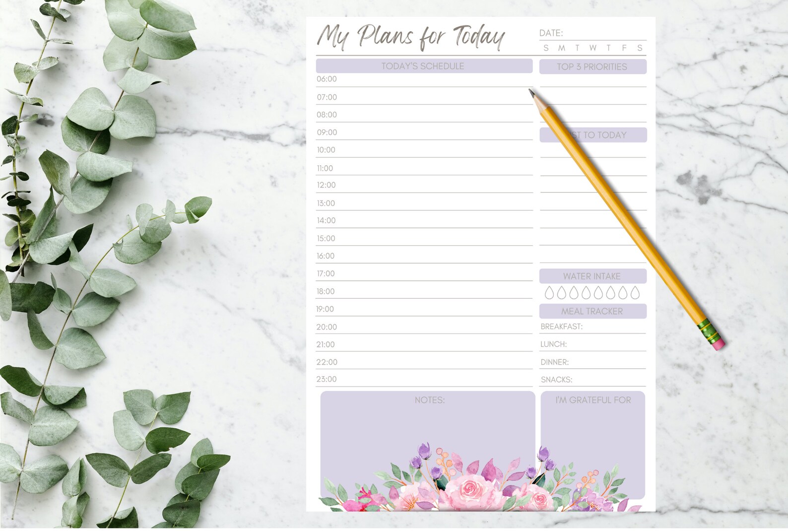 Daily Planner Printable, Day Planner 2022, Work Planner, Weekly Planner ...