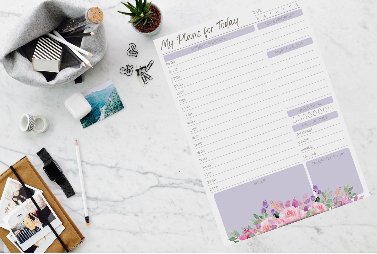 Daily Planner Printable, Day Planner 2022, Work Planner, Weekly Planner ...