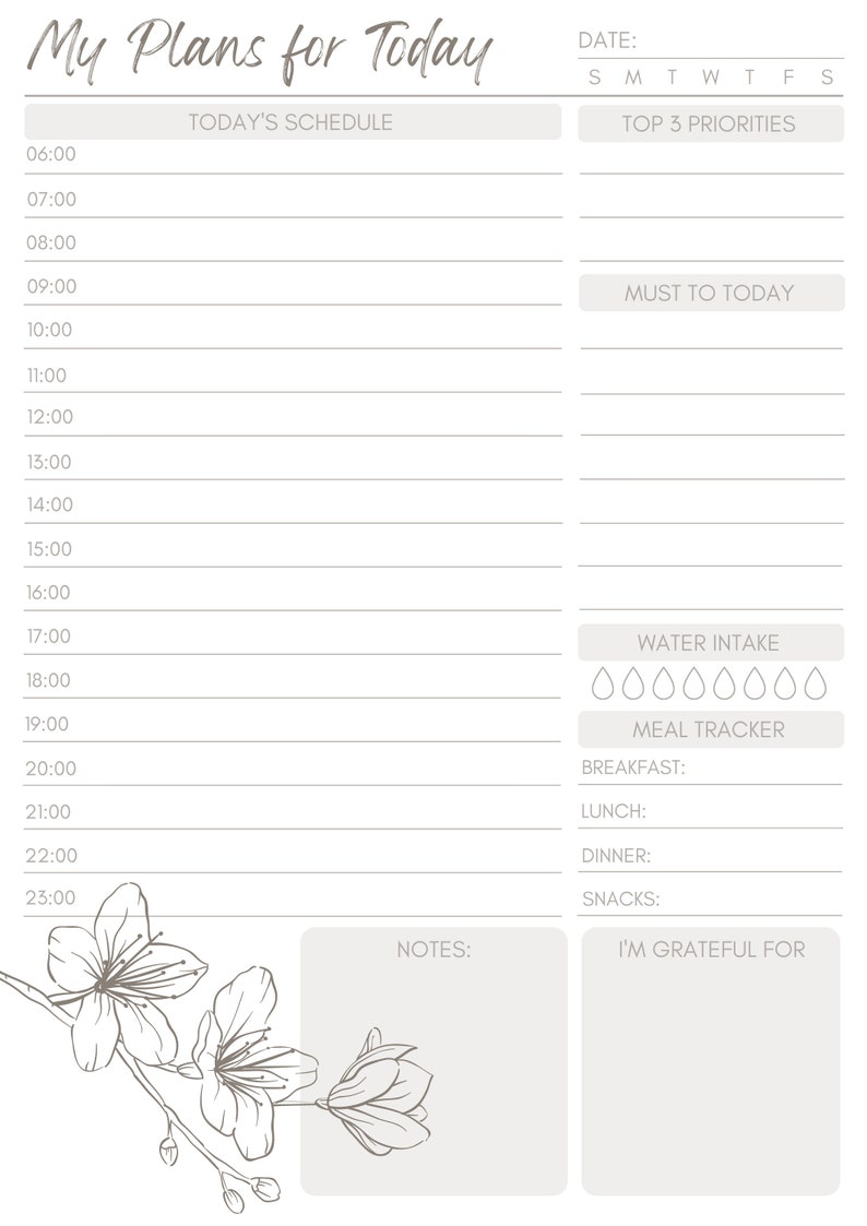 Printable Weekly Schedule, Hourly Planner, Work Planner, Time ...