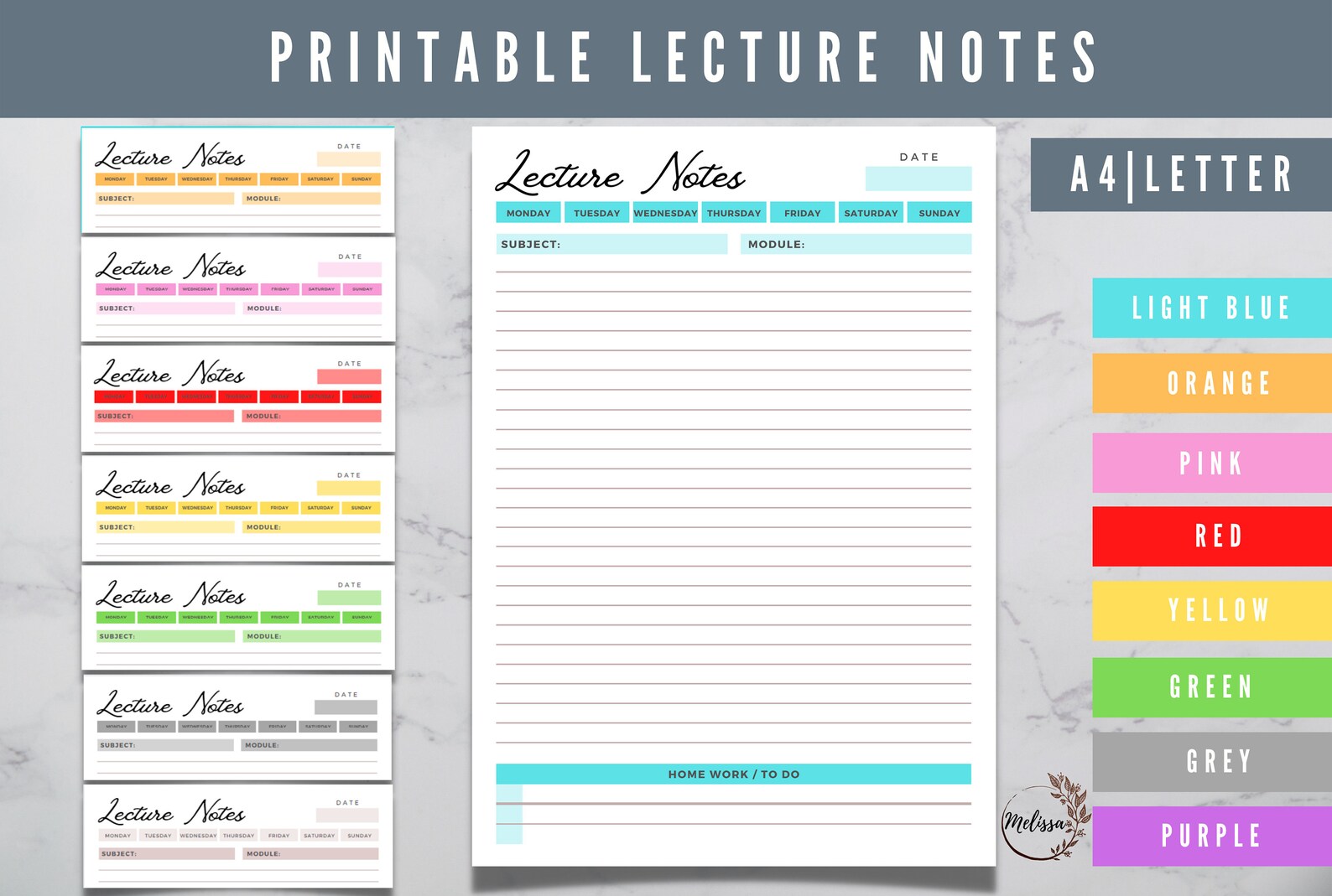 Printable Lecture Notes | Print at Home | College Student | Lined Note ...