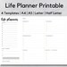 Life Planner Printable, Weekly Schedule Planner, Week at a Glance ...
