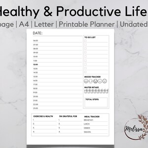 Daily Planner PDF | Hourly Planner Printable | Daily to Do List ...