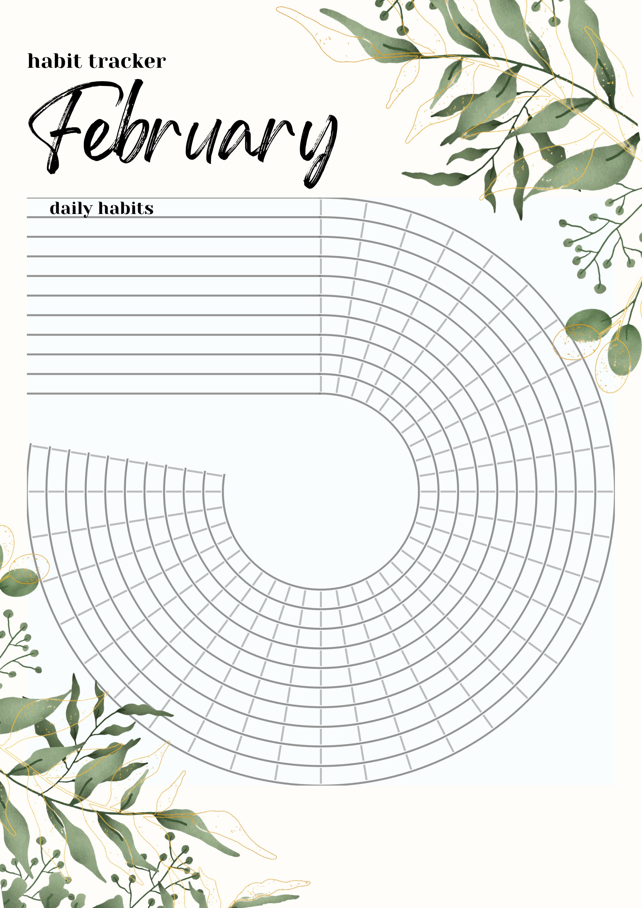 Circle Daily HABIT Tracker, Monthly Habit Track Printable, Weight Loss ...
