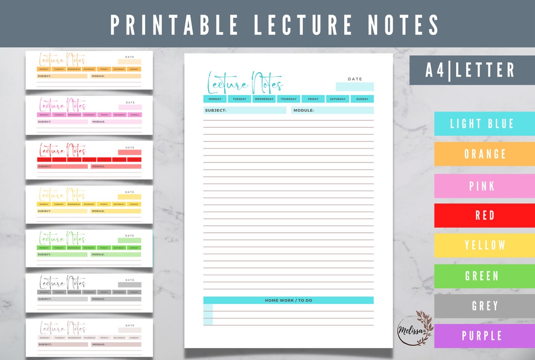 Printable Lecture Notes, Notes Pages, University Notes, Lined Note ...