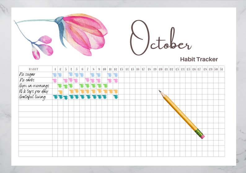 Habit Tracker PRINTABLE Monthly, Weight Loss Tracker Pdf, Goal Planner ...