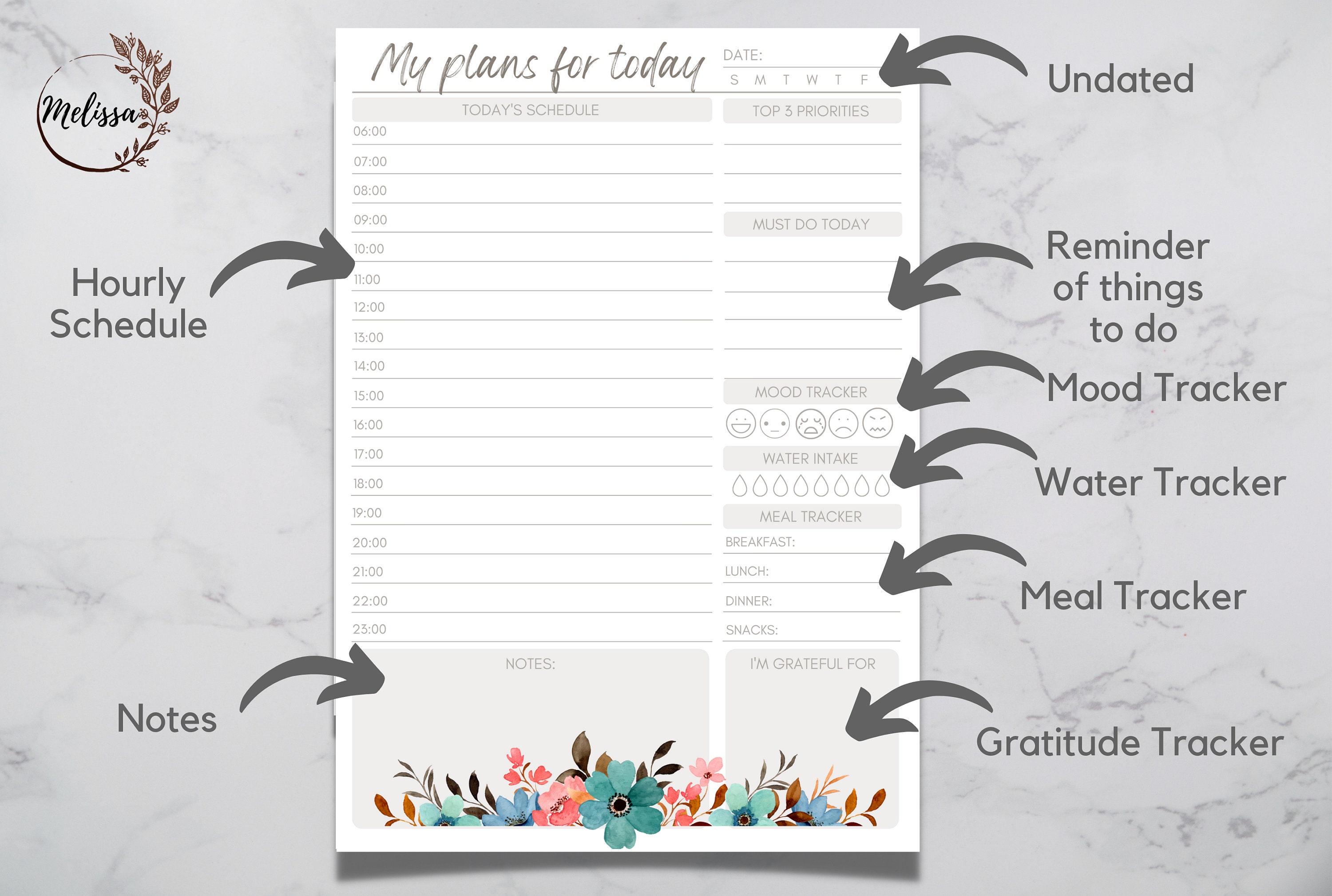Work Daily Diary, Hourly Planner Printable, Weekly Schedule Planner ...