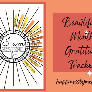 30 Day Gratitude Tracking, Gratitude Tracker, Gratitude Journal, Happy ...
