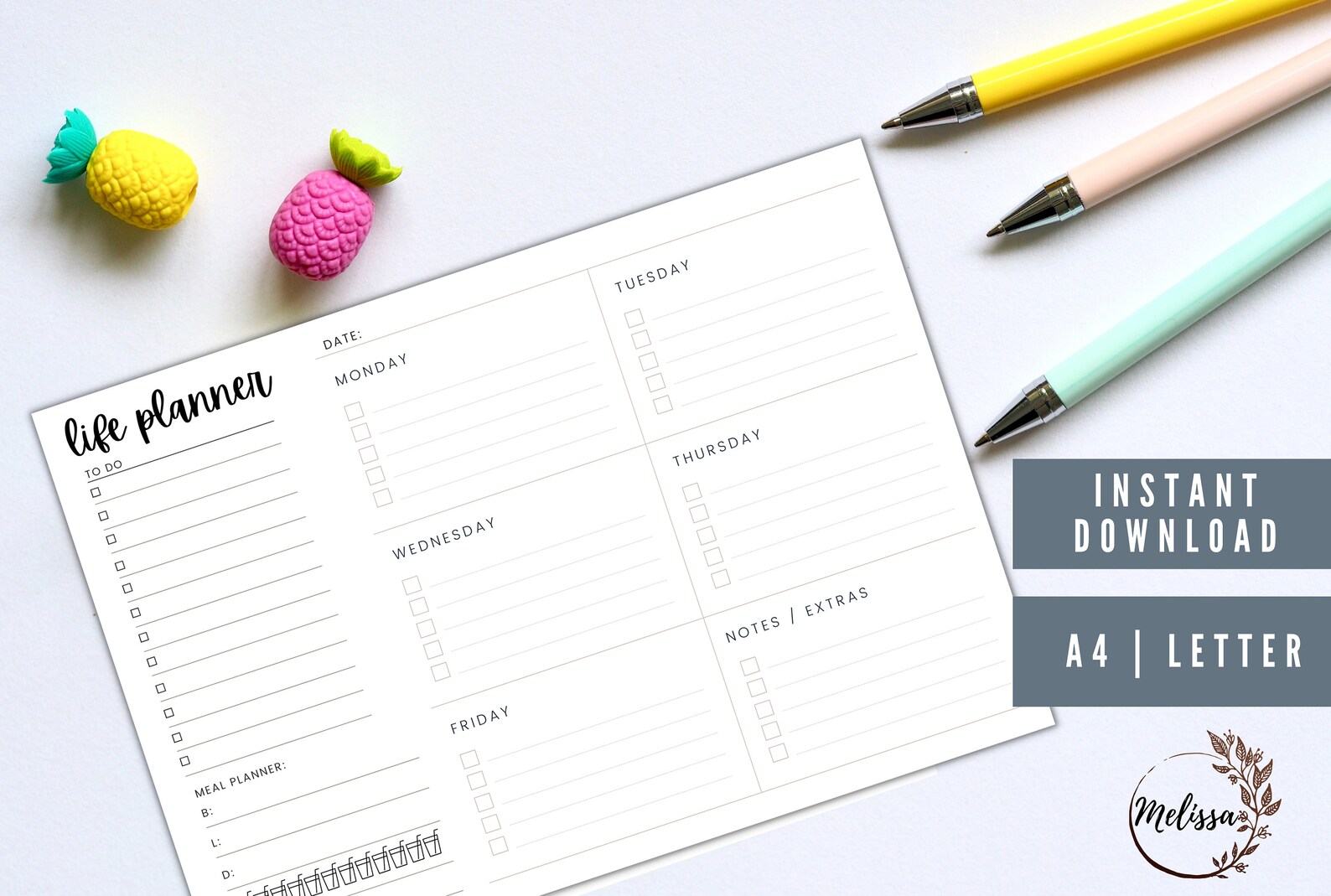 Life Planner Printable, Weekly Schedule Planner, Week at a Glance ...