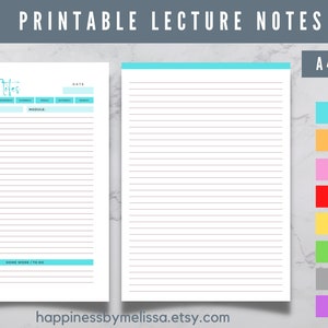Printable Lecture Notes, Notes Pages, University Notes, Lined Note ...