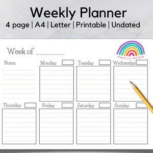 PRIDE Weekly Schedule Planner, Week at a Glance Printable, LGBTQ Weekly ...