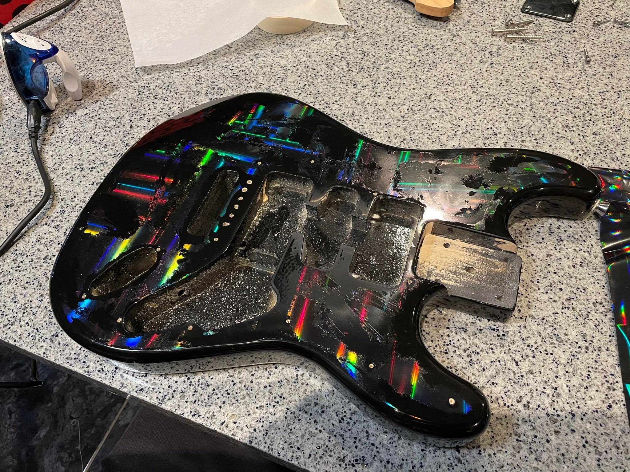 Kramer Style Guitar Holoflash Foil Black HOLOBEAM Holographic Hot Foil ...