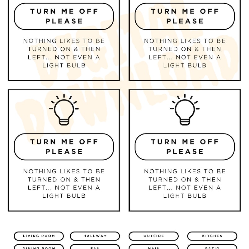 Turn off Lights Sign - Etsy