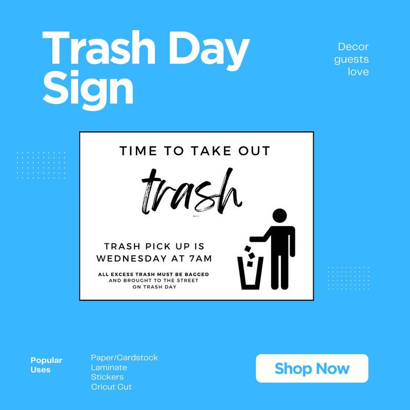 Signs Take Trash - Etsy