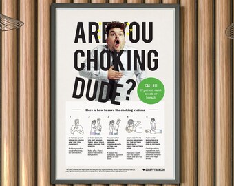 Choking Victim Poster, Modern, Choking Poster, Choking First Aid ...