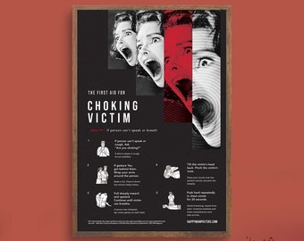 Choking Victim Poster, Modern, Choking Poster, Choking First Aid ...