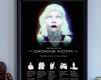Choking Victim Poster, Modern, Choking Poster, Choking First Aid ...