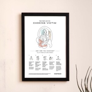 Choking Victim Poster, Modern, Choking Poster, Choking First Aid ...